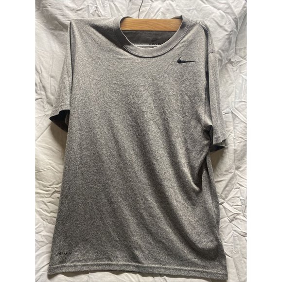 Nike | Shirts | Nike Tee Drifit Mens Activewear T Shirt Gray Swoosh ...